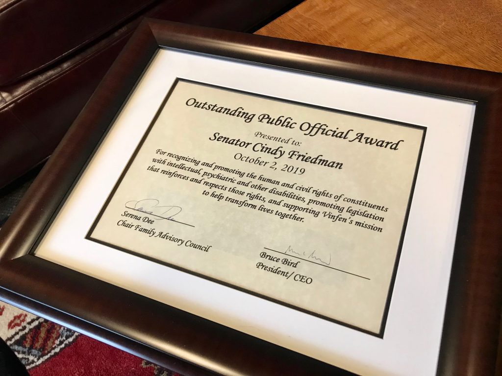 Friedman receives “Outstanding Public Official Award” for work on ...